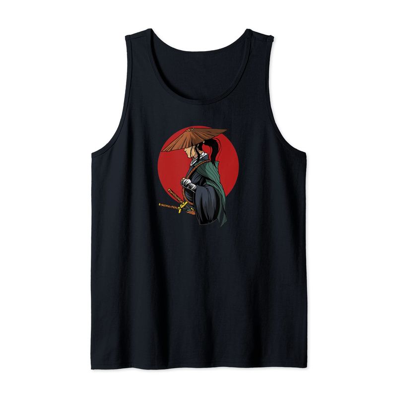 Samurai Warrior - Sword Art Japanese Fighter Katana Samurai Tank Top ...