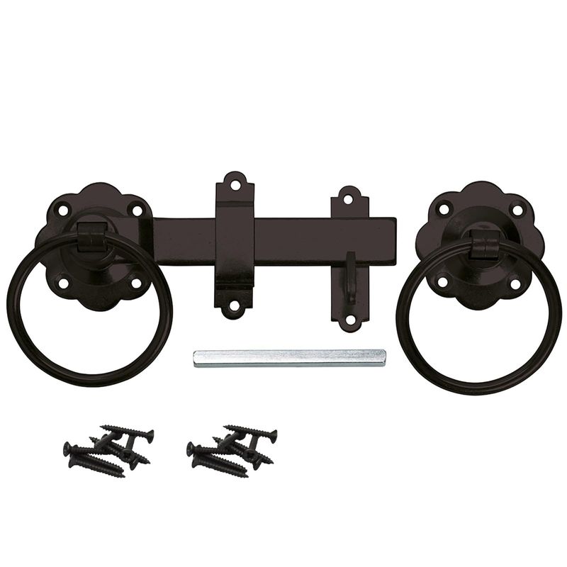6" Ring Gate Latch | Heavy-Duty Black Japanned Gate Latch with 70mm ...