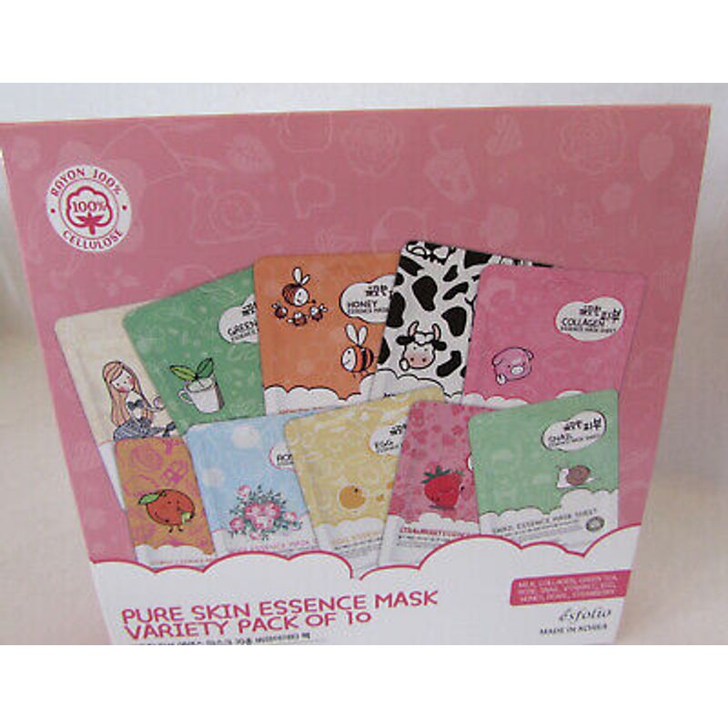 Esfolio Pure Skin Essence Face Mask Sheet Variety 10 Pack Collagen ...