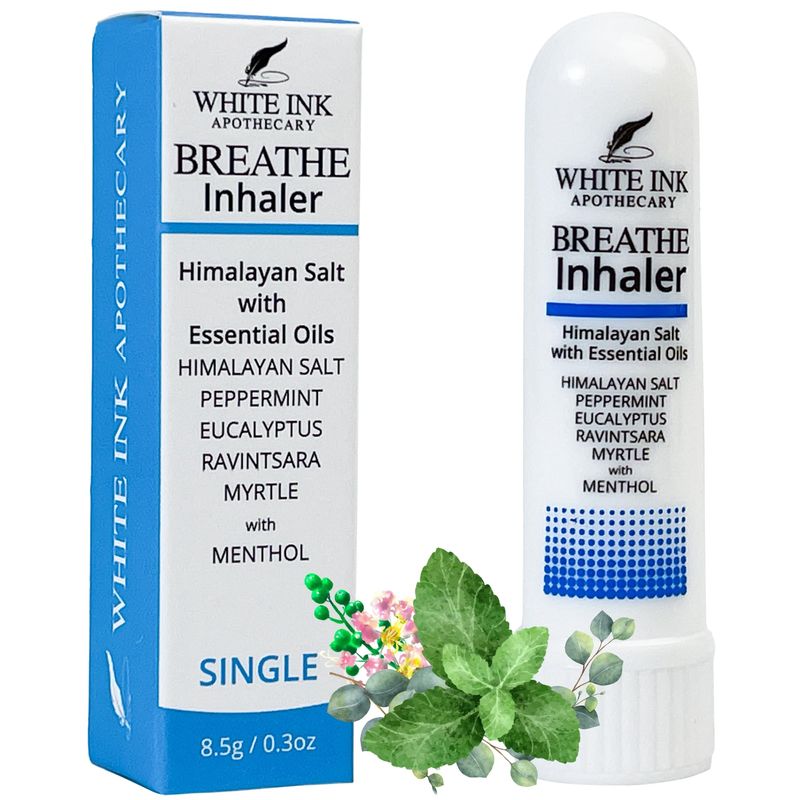 Breathe Better White in-Haler| Pink Himalayan Sea Salt Nasal Inhaler ...