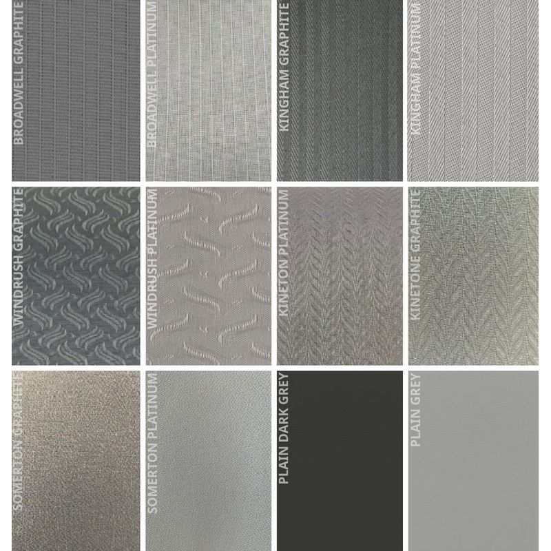 EUROBLINDS - 25 Made To Measure GREY Vertical Blind Replacement SLATS LOUVRES 3.5 inch (89mm ...