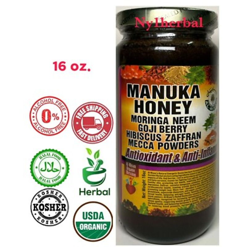 Manuka Honey With Moringa Neem Goji Berry Hibiscus Zaffran Mecca Powder ...