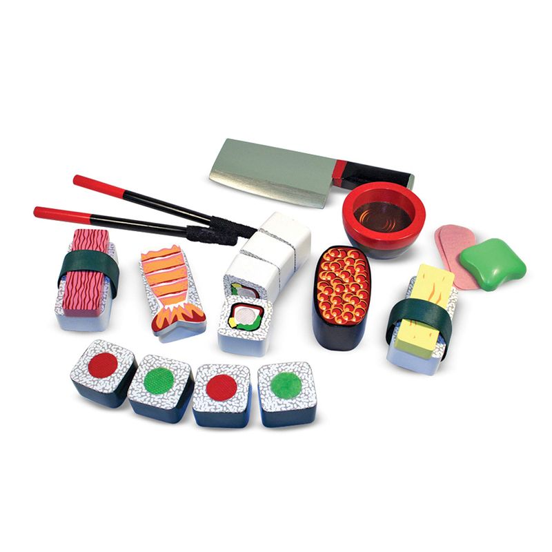Melissa & Doug Sushi Slicing Play Food Set - Pretend Play Kitchen Toys ...