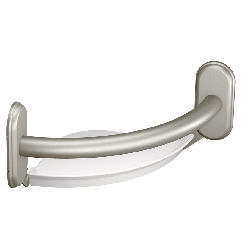 Moen LR2354DBN 9-Inch Curved Bathroom Grab Bar with Integrated Corner ...