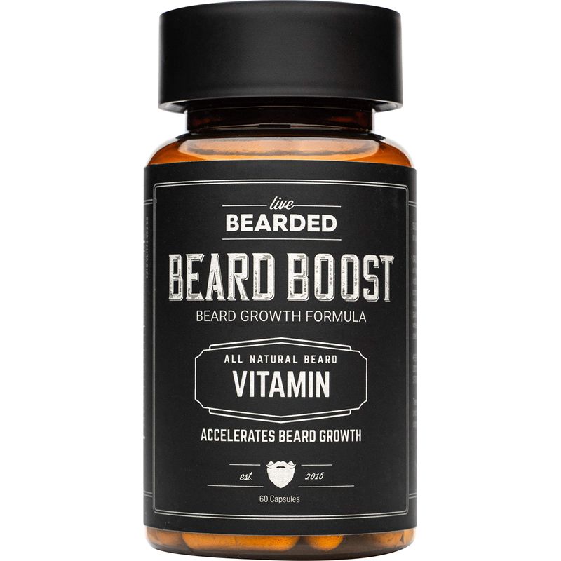 Live Bearded: Beard Boost - Beard Hair Growth Multivitamins with Biotin 10,000mcg, Vitamin C ...
