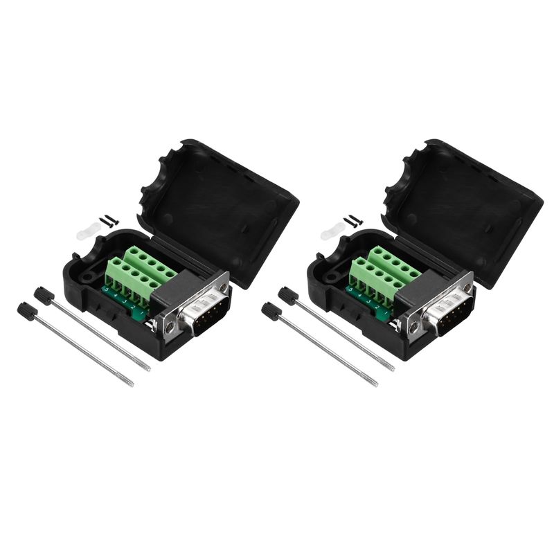sourcing map D-sub DB9 Breakout Board Connector with Case 9 Pin 2 Row ...