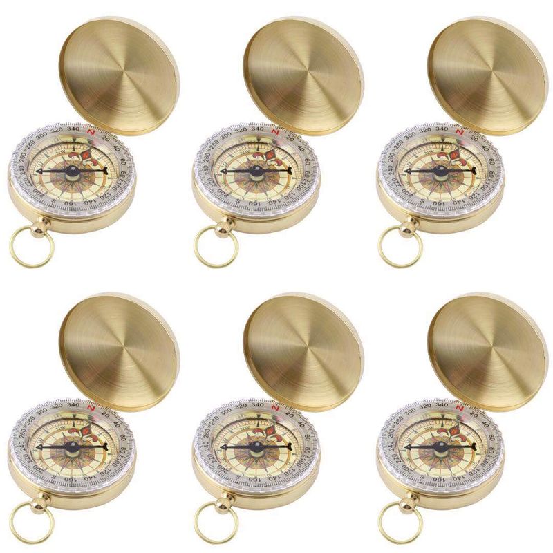 SHENQIDZ 6 Pack Camping Survival Compass,Pocket Compass for Kids ...