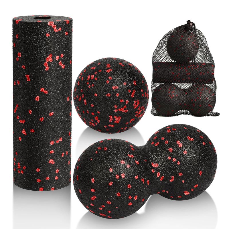 LOPHE 3 Pcs Massage Ball Set, Muscle Massage Foam Roller, Peanut Ball ...