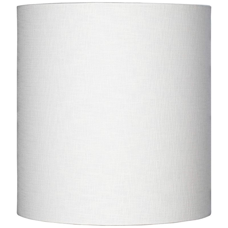 White Tall Linen Medium Drum Lamp Shade 14" Top x 14" Bottom x 15" High ...
