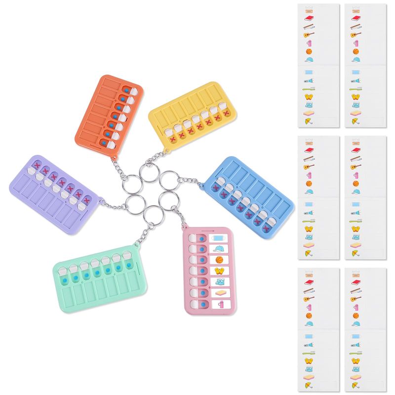 Gosknor 6pcs Chore Planning Chart Key Chains, Portable Visual Schedule ...