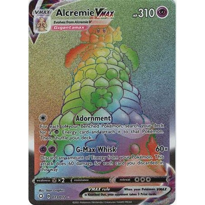 Near Mint Alcremie VMAX Full Art Pokemon Card Alcremie VMAX 073/072 ...
