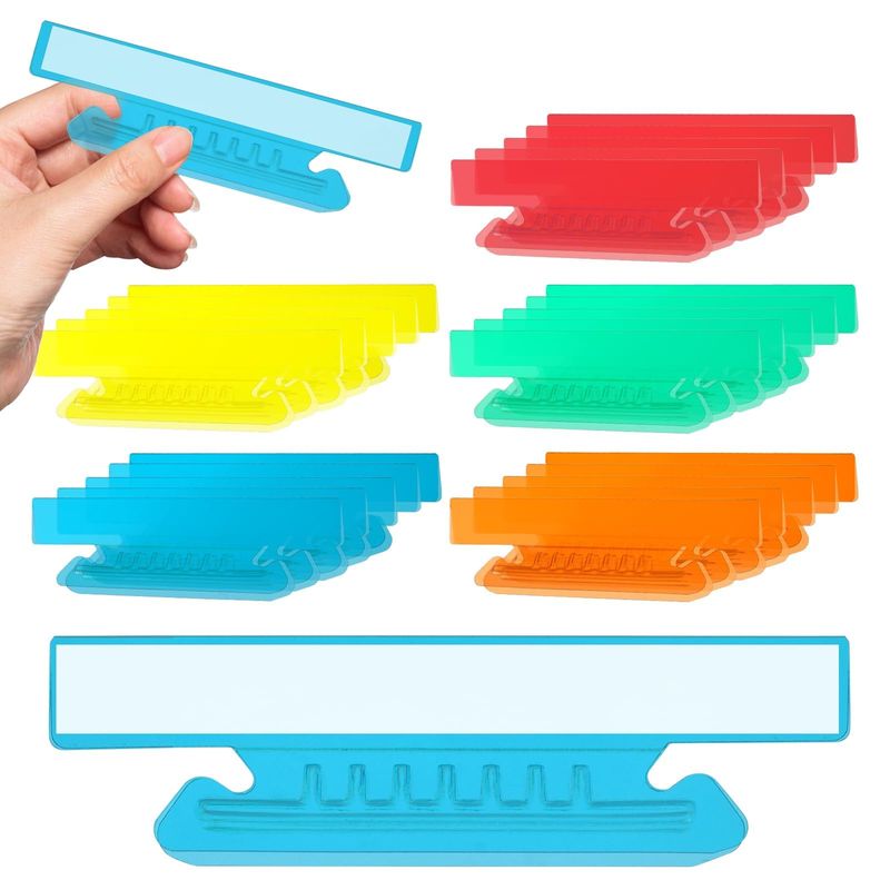 50 Pieces 4 Inch Hanging File Folder Tabs and Inserts Large Clear ...