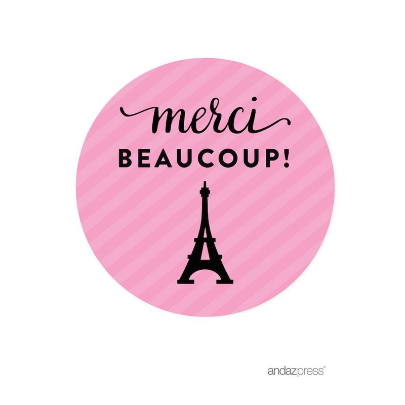 Andaz Press Paris Bonjour Bebe Girl Baby Shower Collection, Round ...