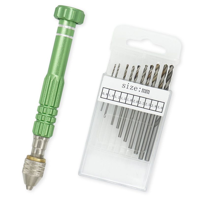 Pin Vise Precision Hand Drill Craft Tool with Drill 0.03 - 0.1 inch (0. ...