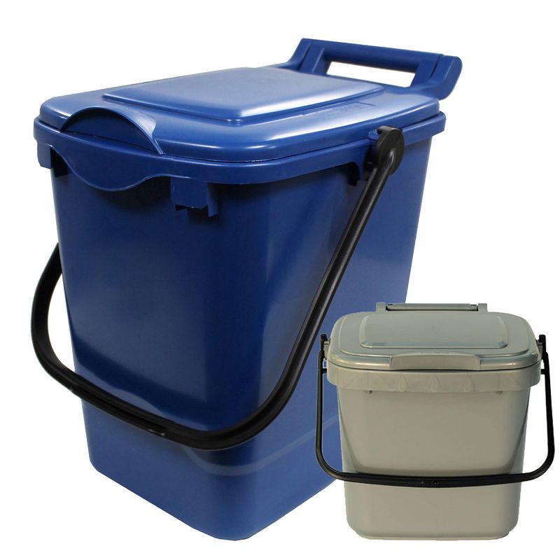 All-Green Large Compost Caddy - Blue - 23 Litre Plastic Kerbside Bin ...