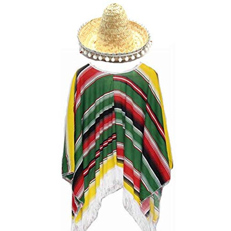 Mexican Mexican Hat, Poncho, Traditional Costume, Ethnic Clothing ...