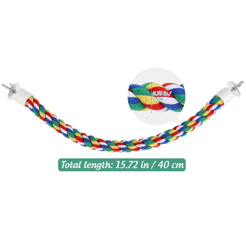 Colorful Bird Rope Perch Stand, Birdcage Swing Spiral Toys, Bird ...