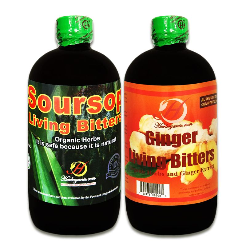 HERBOGANIC Ginger and Soursop Living Bitters Combined Pack: Your ...