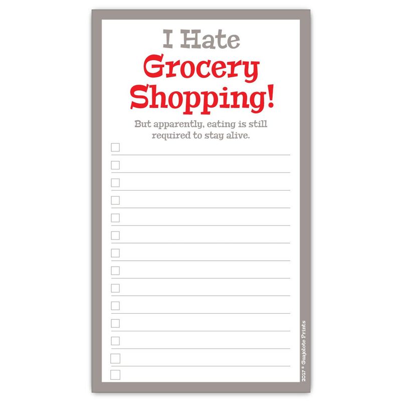 Guajolote Prints Funny Magnetic Grocery List, I Hate Grocery Shopping ...