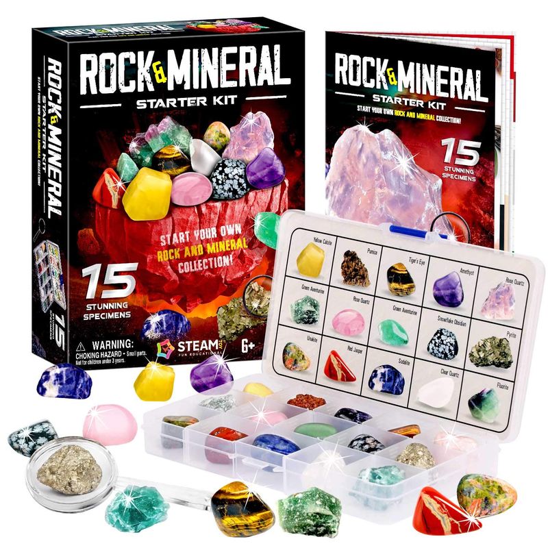 XXTOYS Kids Rocks Collection - 15-Piece Rock Collections for Kids ...
