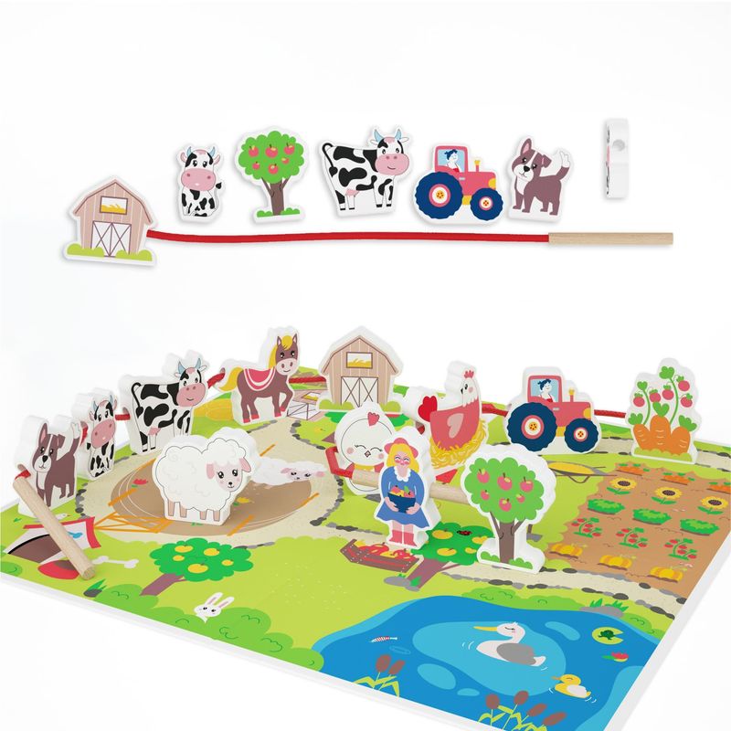 Merle Toys – On the Farm threading game: Montessori toy for children ...
