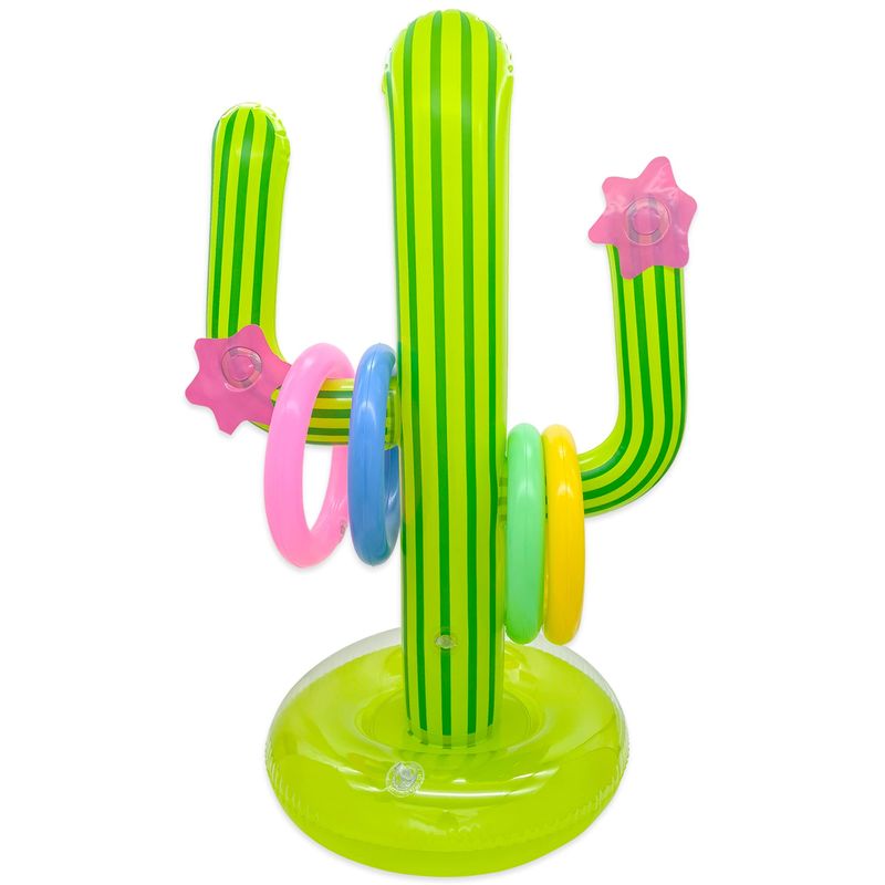 Inflatable Cactus Ring Toss Game Set with 4 Pcs Inflatable Rings ...