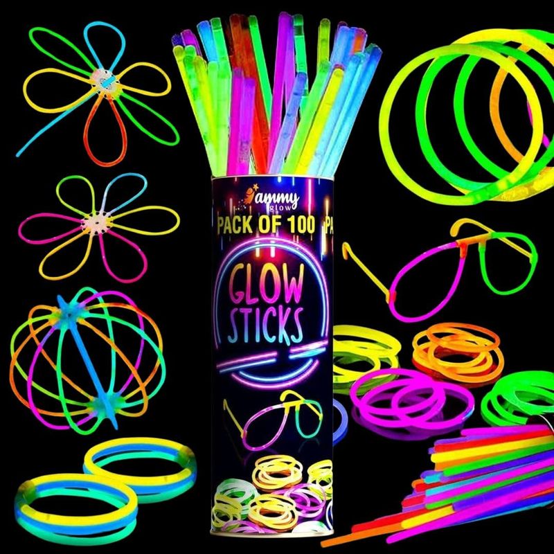 Premium Bright Glow Sticks Bulk Party Pack for Halloween -Glow in The ...