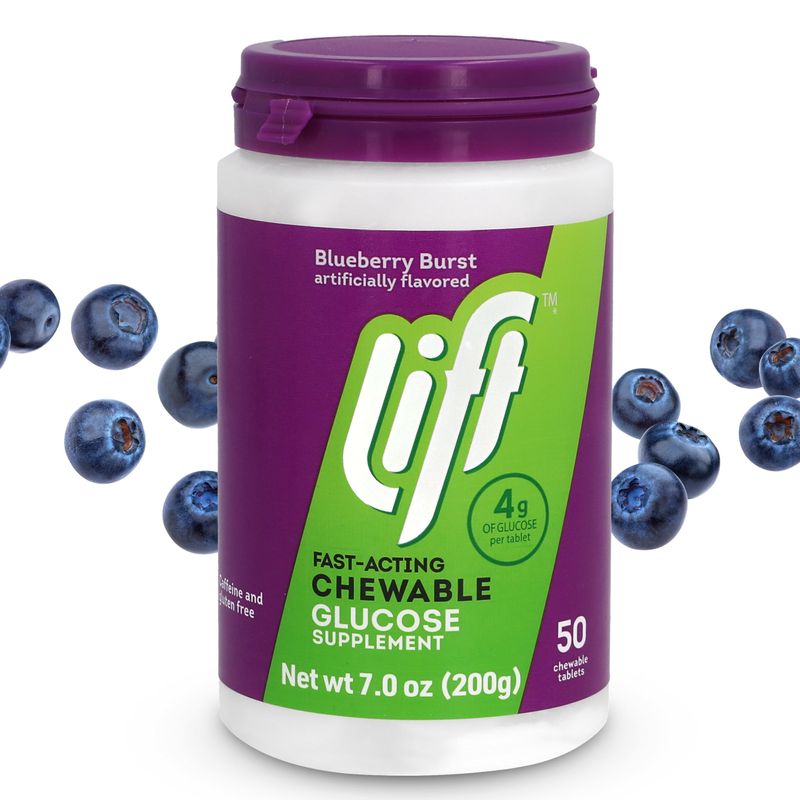 Lift Glucose | Fast-Acting Glucose Chewable Energy Tablets | Blueberry ...