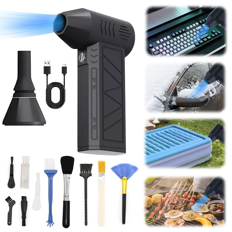 Portable Compressed Air Duster Cleaner for PC, Mini Turbo Fan Car Dryer ...