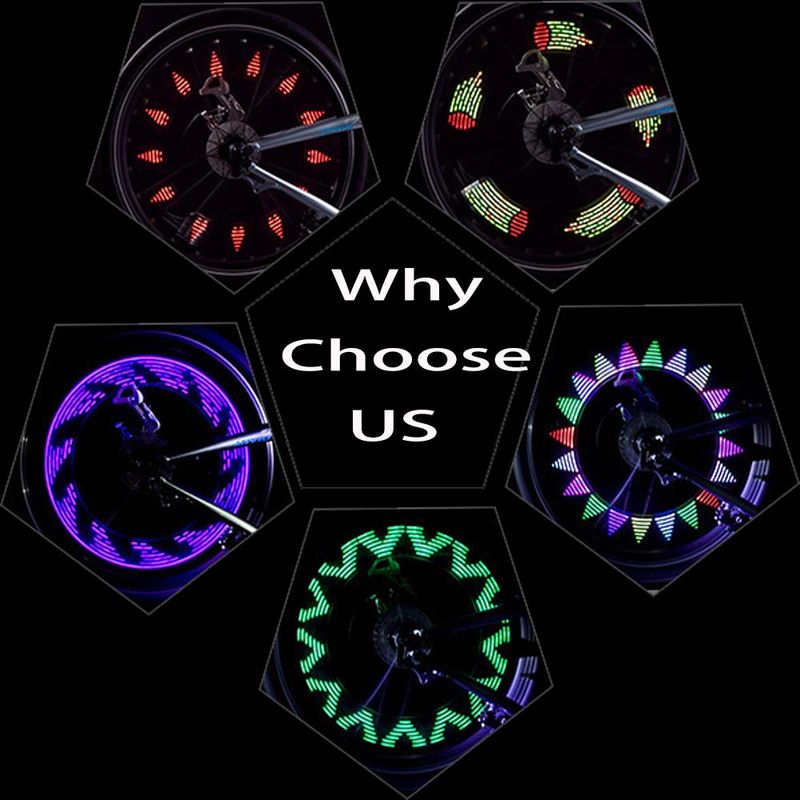 HugeAuto 1 Pcs 14 LED Bike Wheel Lights-Waterproof Bright Bicycle Tire ...