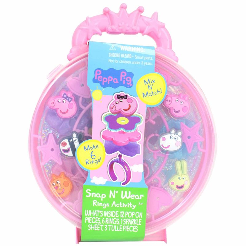 Tara Toys Peppa Pig Snap N' Wear Activity Rings Set, DIY Jewellery Kit ...