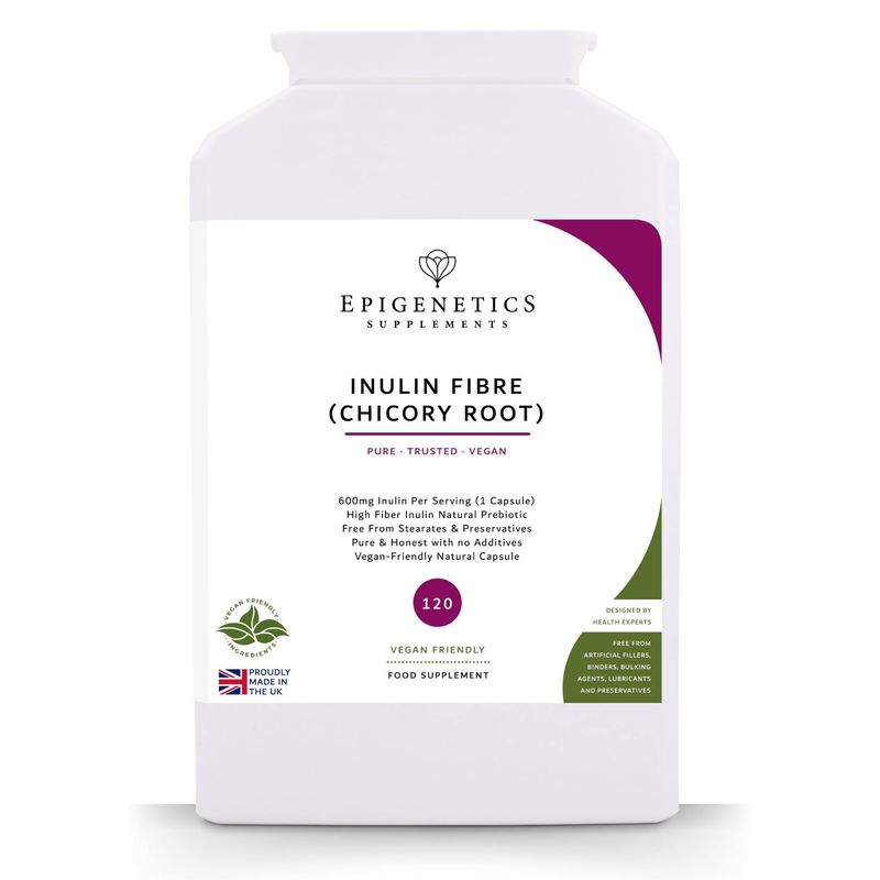 Inulin Fibre Supplement from Chicory Root | 120 Capsules | Prebiotic ...