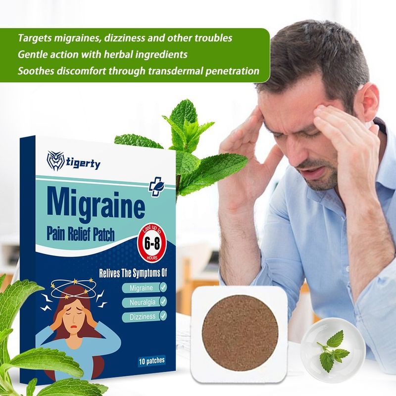 Extra Strength Migraine Patch 10pc - Headache Dizziness Fast Relief ...