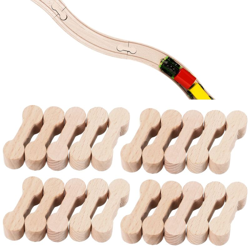 Hanaive 20 Pcs Wooden Dog Bone Track Connector Pack Accessories Wooden ...