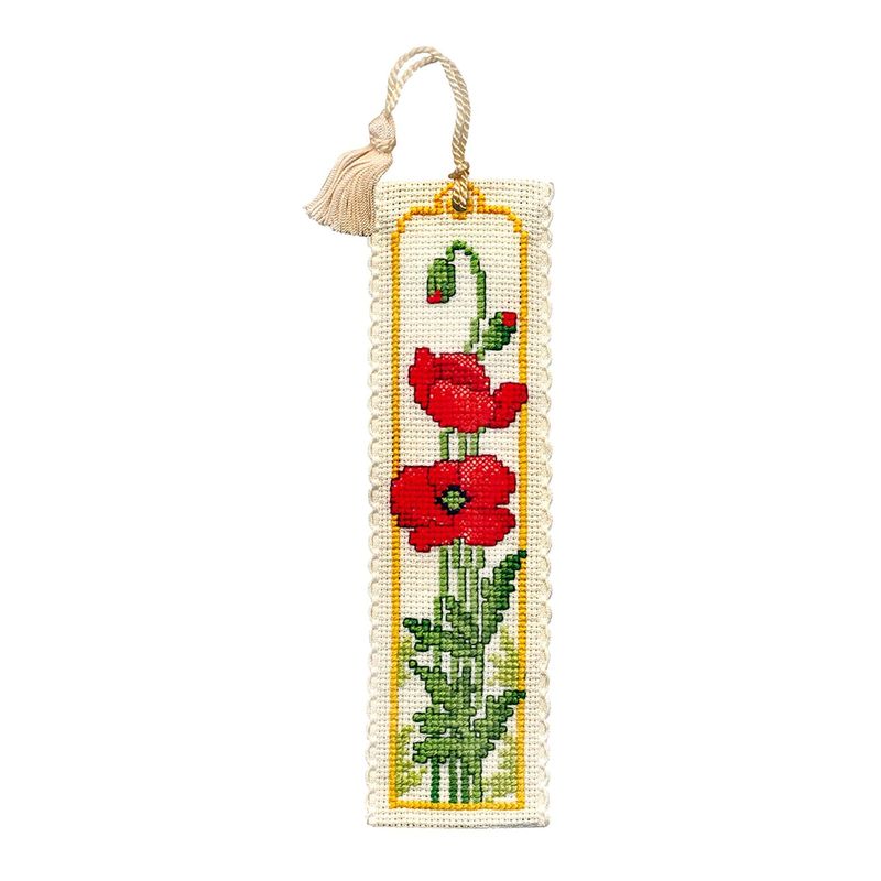 Textile Heritage Collection Cross Stitch Bookmark Kit - Poppies ...