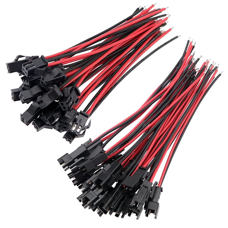 YIXISI 25 Pairs JST SM 2-Pin 2.54mm Pitch Plug Male and Female ...