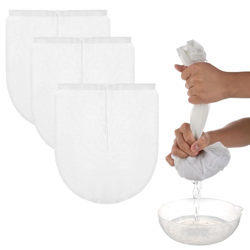 COMNICO Cheese Bags, 3 Pack 12" x 10" Nylon Reusable Fine Mesh ...