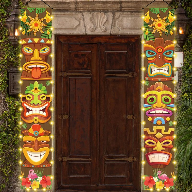 Hawaiian Luau Party Decorations, Tiki Party Decorations, Lighted Tiki ...