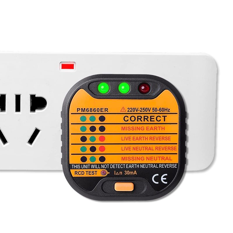 Nachar Socket Tester, 220-250V Circuit Polarity Voltage Detector ...