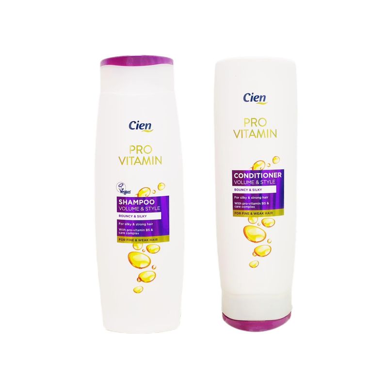 Lidl- Cien | Pro Vitamin - Shampoo & Conditioner - Volume & Style | Vegan | Bouncy & Silky - For ...