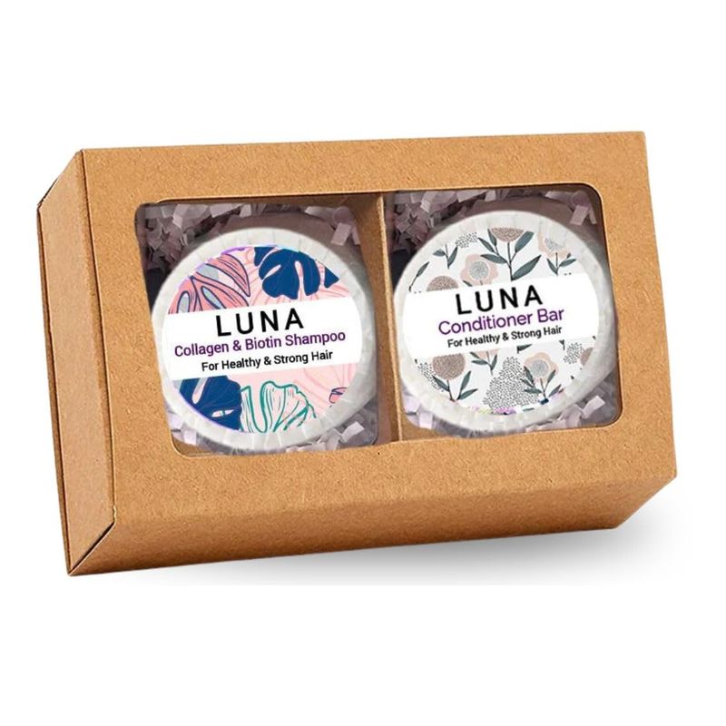 Luna Collagen & Biotin Shampoo And Conditioner Bar (Shampoo ...