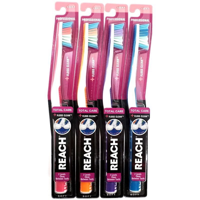 REACH Total Care Floss Clean Toothbrush Soft Full 1 Each (Colors May ...