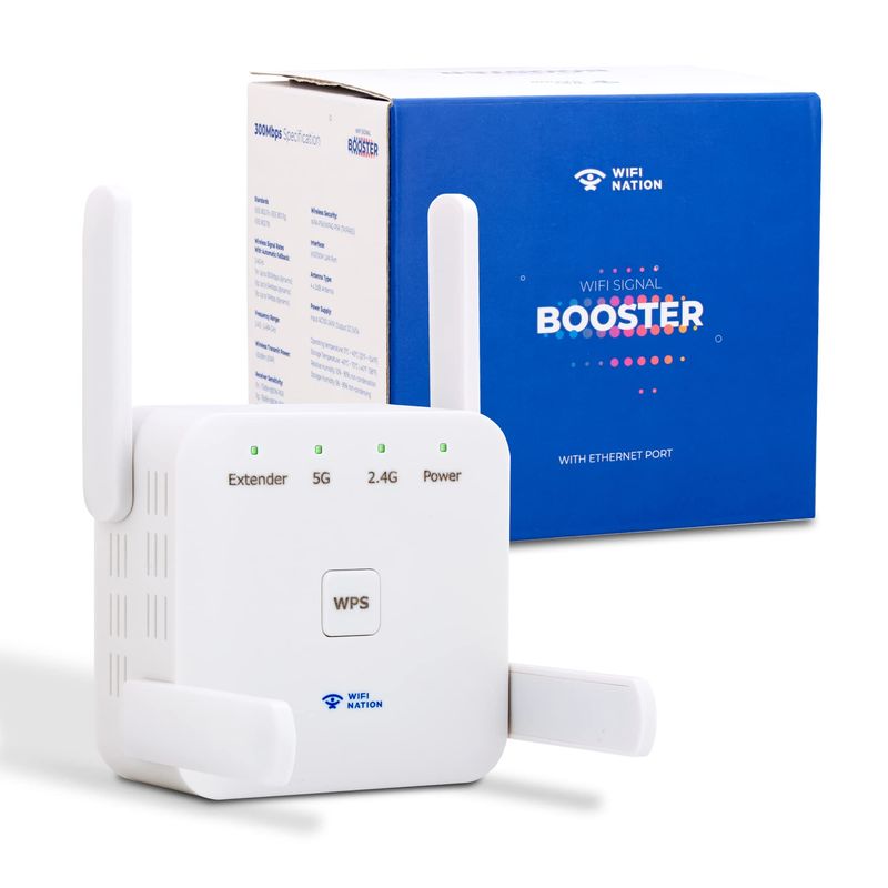 Wifi Nation® WiFi Booster Range Extender 1200Mbps 2.4GHz and 5GHz Dual ...