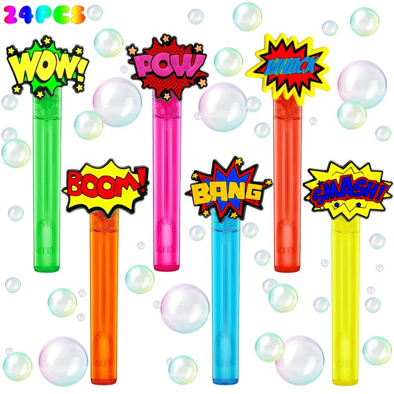 uoyoi Superhero Party Favors,24Pcs Hero Word Bubble Wands for Kids,Cool ...