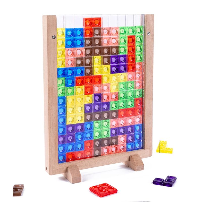 Tetris Style Game Tangram Wooden Puzzle Sage Puzzle 3D Puzzle ...