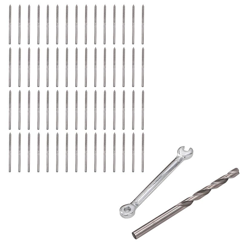 ZONADAH 62pcs Threaded Cable Tensioners Left and Right Cable Railing ...