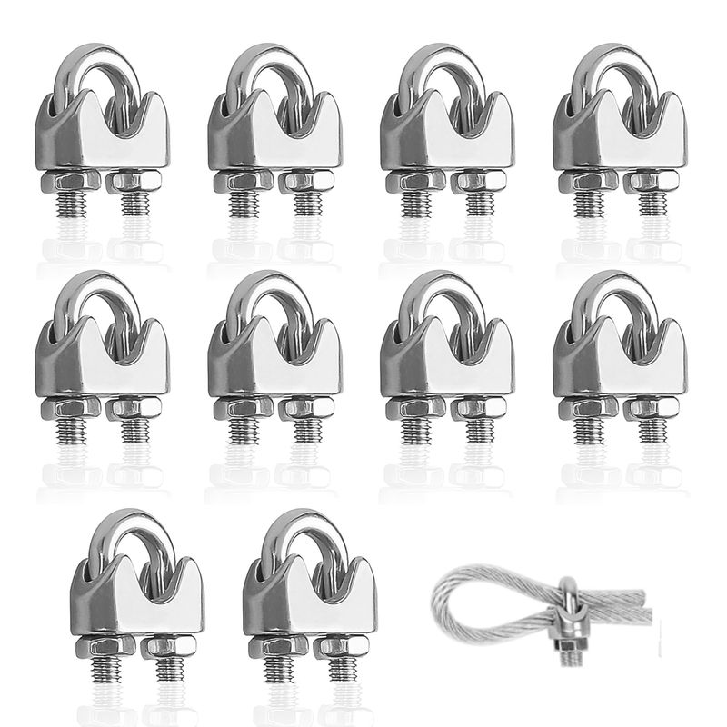YEYIT 5mm Wire Rope Clamp 10 Pcs M5 Wire Rope Clip Clamp for Ø 5mm Wire ...