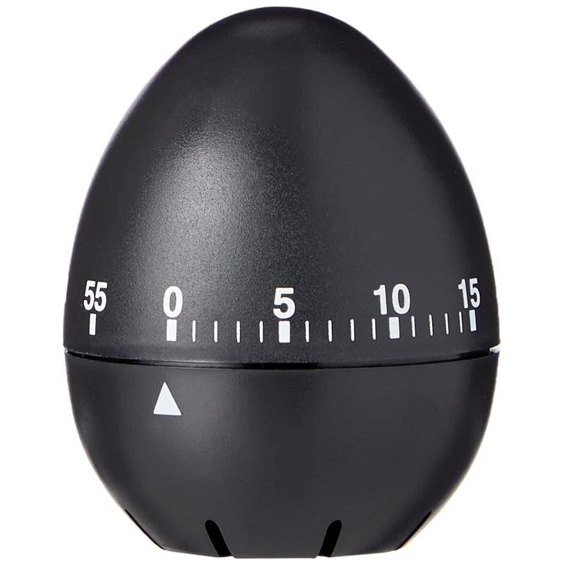 Chef Aid 60 Minute Egg Shaped Timer, In a Black Colout with clear and ...