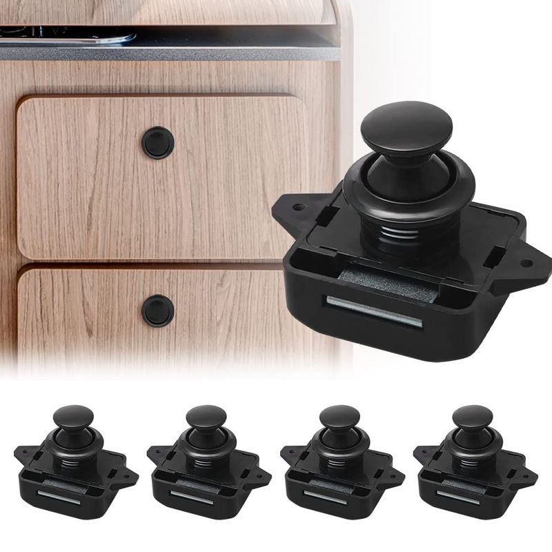 Opaltool Push Button Catch Door Lock 15-20 mm Keyless Metal Push Button Lock Button Catch Lock ...