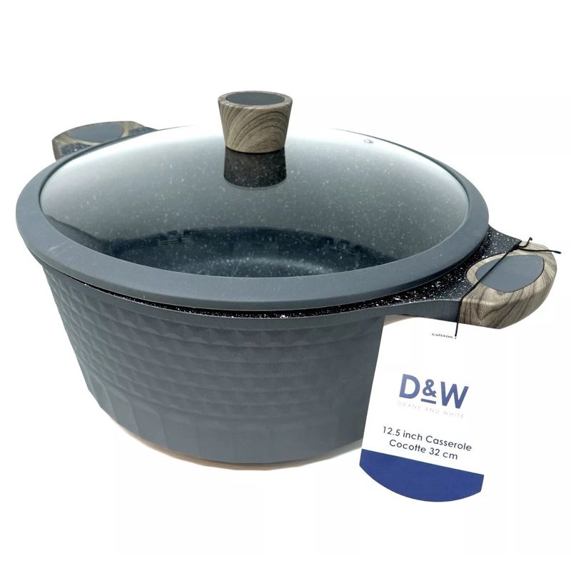 Deane & White D&W Casserole Stock Pot Nonstick With Lid 10.3-QT, 12.5 ...